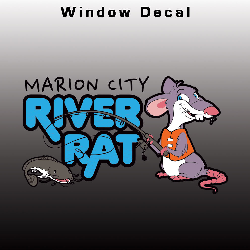 Marion City River Rat Window Decal